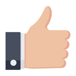 Icon of golden like button banner of human hand Vector Image