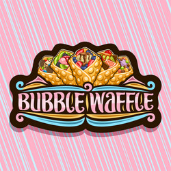 Logo for bubble waffle Royalty Free Vector Image