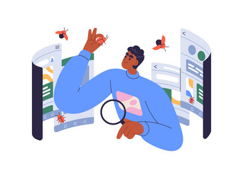 Software quality assurance concept for web Vector Image