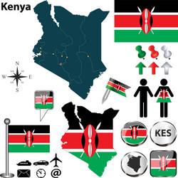 Republic of kenya - map Royalty Free Vector Image