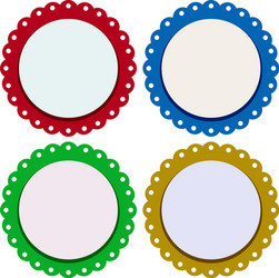 Four label templates with red border Royalty Free Vector