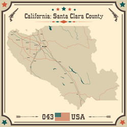 Large and detailed map of santa clara county Vector Image