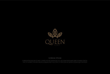 King queen crown leaf flower plant nature logo Vector Image