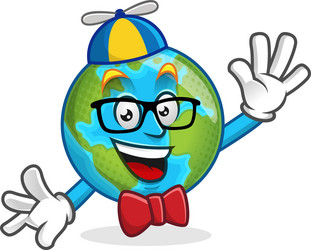 Confused earth mascot error character Royalty Free Vector