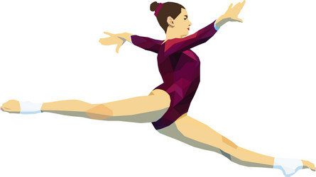 Split leap real woman gymnast Royalty Free Vector Image