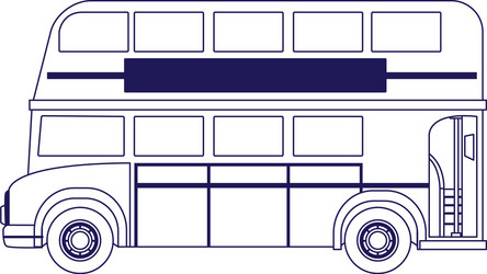 Classic london bus icon flat design Royalty Free Vector