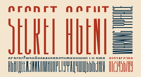 Cyrillic extra condensed cross out font Royalty Free Vector