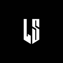 Ls monogram logo with emblem style isolated Vector Image
