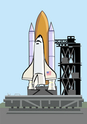 Cartoon space shuttle no booster Royalty Free Vector Image
