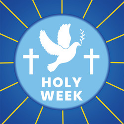 Colored holy week poster with religious icons Vector Image