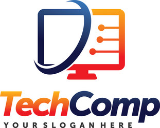 Computer repair logo service Royalty Free Vector Image