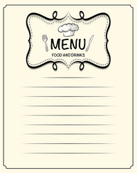 Menu design with culinary objects Royalty Free Vector Image
