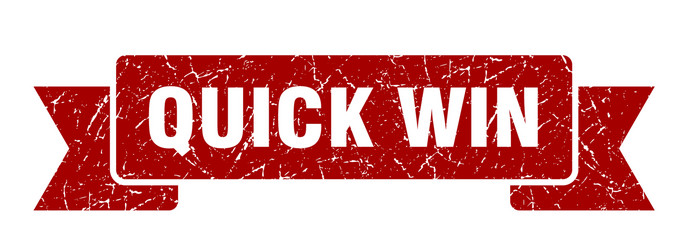 Quick win ribbon win grunge band sign Royalty Free Vector