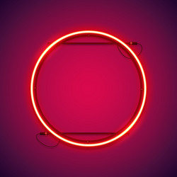 Square red neon frame Royalty Free Vector Image