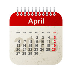 April 15 flat daily calendar icon date Royalty Free Vector