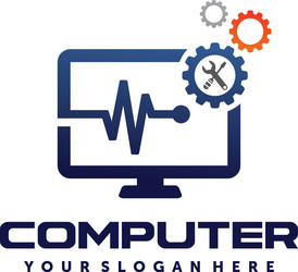 Computer repair logo service logo Royalty Free Vector Image