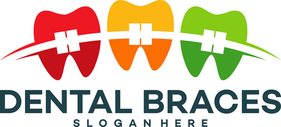 Dental braces shop logo template healthy Vector Image
