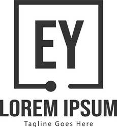 Initial ey logo template with modern frame Vector Image