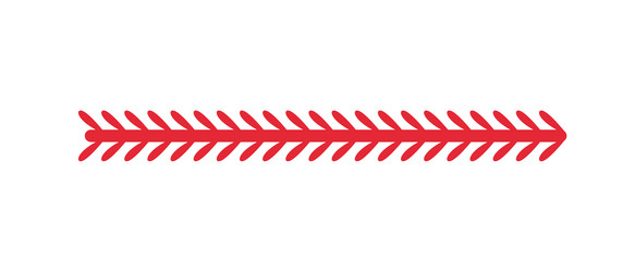 Red stitches of baseball stitch design Royalty Free Vector