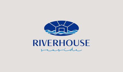 River house logo template universal creative Vector Image