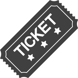 Ticket frame flat icon symbol Royalty Free Vector Image