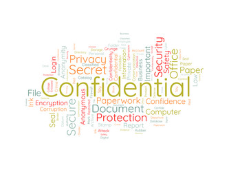 Word cloud background concept for confidential Vector Image