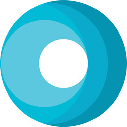 Circle round 3d colored logo Royalty Free Vector Image