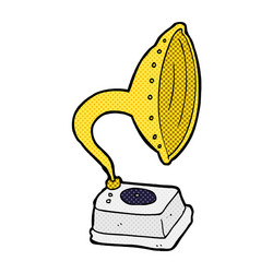 Comic cartoon phonograph Royalty Free Vector Image