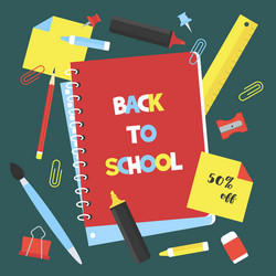 School supplies poster template Royalty Free Vector Image