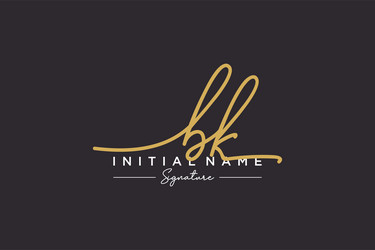 Initial bk signature logo template hand drawn Vector Image
