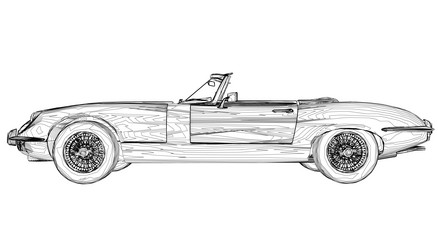 Luxury convertible car coloring pages for adults Vector Image