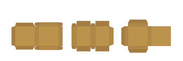 Set of 3 package box templates scheme paper Vector Image