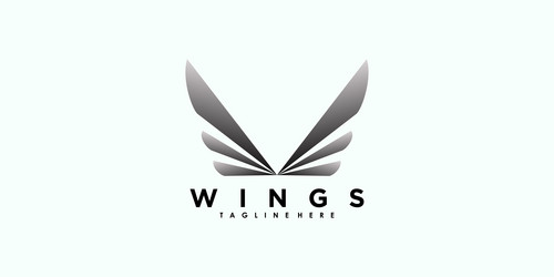 Wings logo design with premium Royalty Free Vector Image