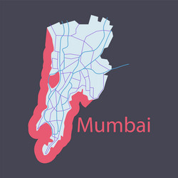 Flat icon map of mumbai Royalty Free Vector Image