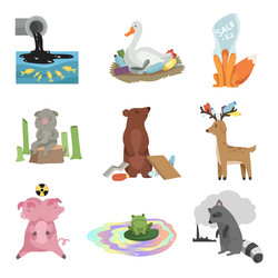 Global environmental problems set plastic rubbish Vector Image