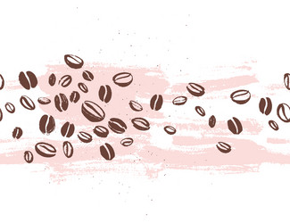 Seamless pattern with hand drawn coffee beans Vector Image