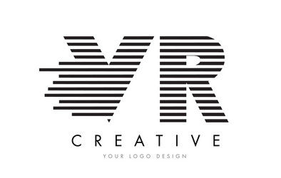 Creative white letters vr v r logo with leading Vector Image