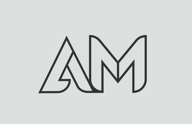 Am alphabet letter logo icon combination design Vector Image