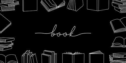 Books horizontal banner template closed and open Vector Image