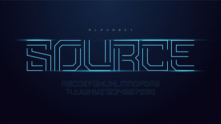 Modern font technology and alphabet design Vector Image