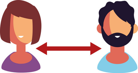 People keep distance sign on white background Vector Image