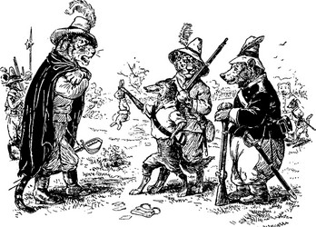 When the animals were at war vintage Royalty Free Vector