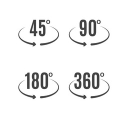 180 degrees icon on white background degrees Vector Image