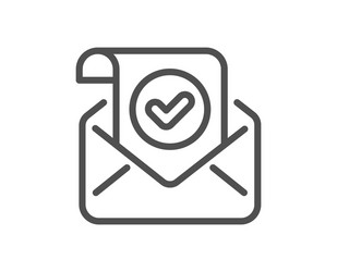 Confirmed mail line icon approved email letter Vector Image