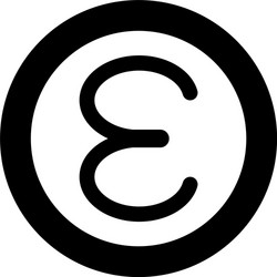 Epsilon greek symbol small letter lowercase font Vector Image