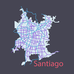 Flat road and administrative map of agglomeration Vector Image