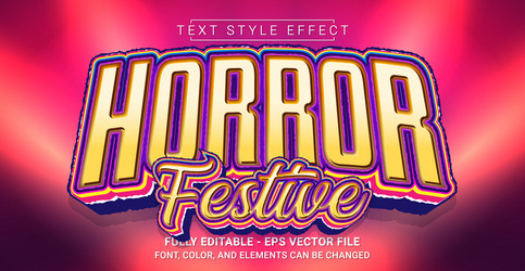 Horror tragedy text style effect editable graphic Vector Image