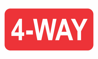 Turn rules on four-way intersection diagram Vector Image