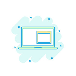 Cartoon laptop icon in comic style computer Vector Image