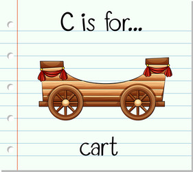 Flashcard letter w is for wheelbarrow Royalty Free Vector